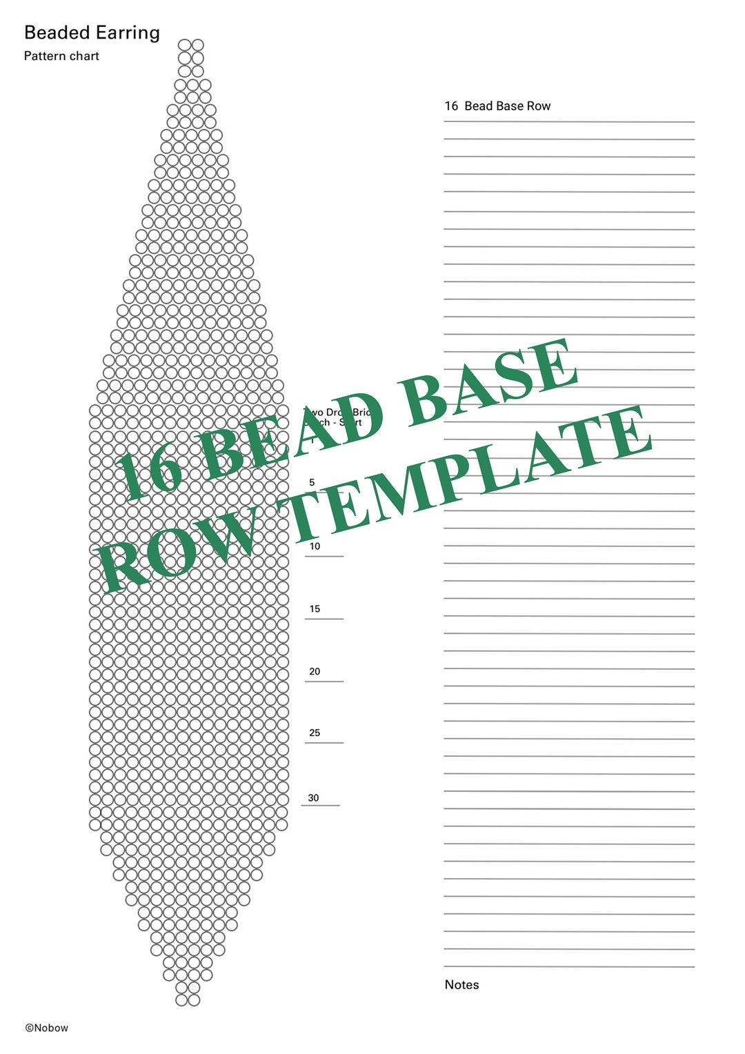 16 Bead Base Row Template / Ten Different Blank Templates for Beaded ...