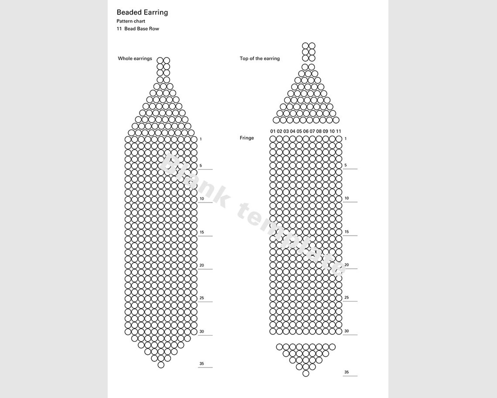 11 Bead Base Row Template / Nine Different Blank Templates for Beaded ...