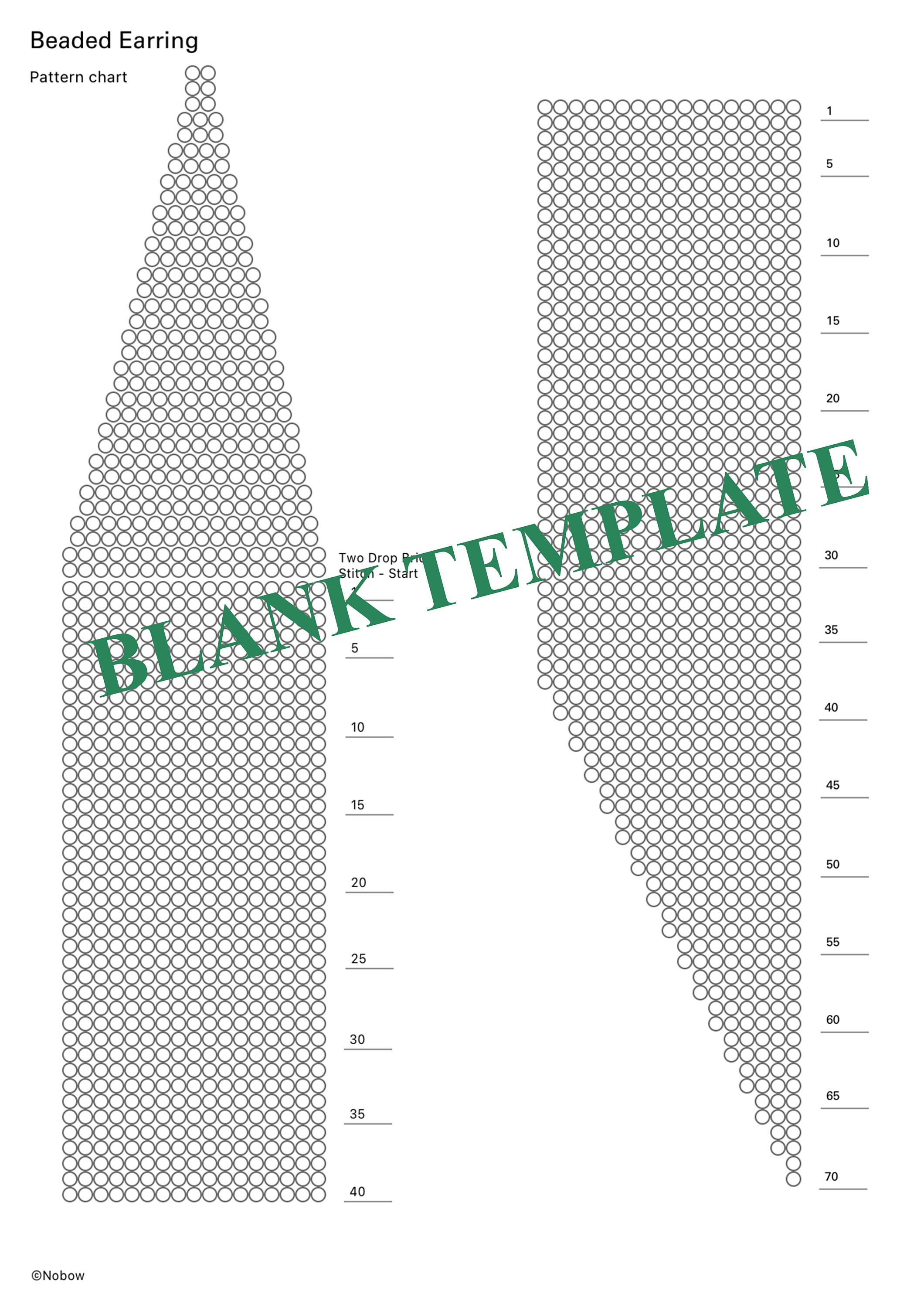 17 Bead Base Row Template / Ten Different Blank Templates for Beaded ...
