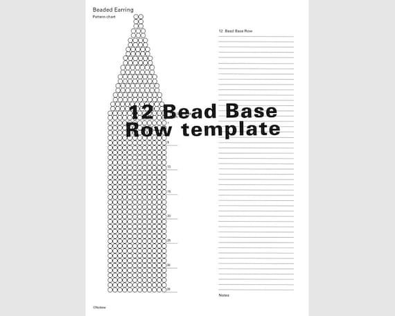 12 Bead Base Row Template / Nine Different Blank Templates for | Etsy