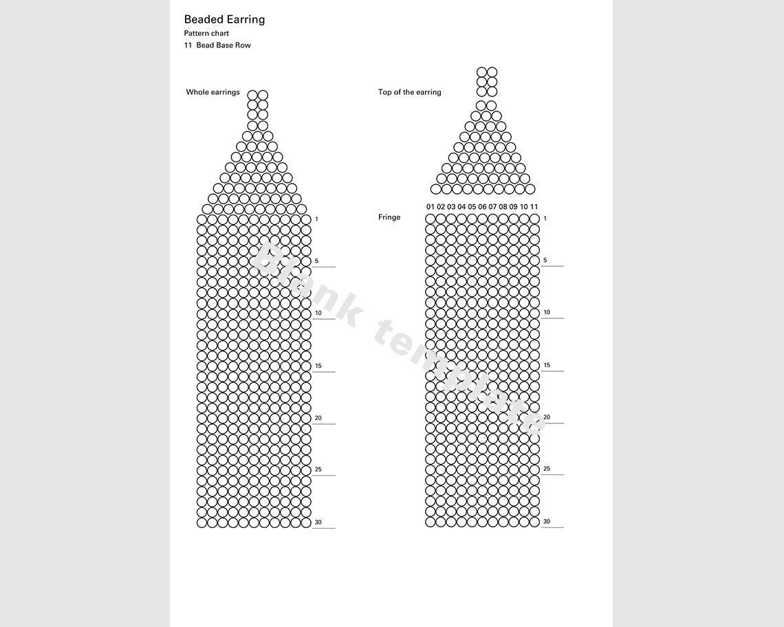 11 Bead Base Row Template / Nine Different Blank Templates for Beaded ...