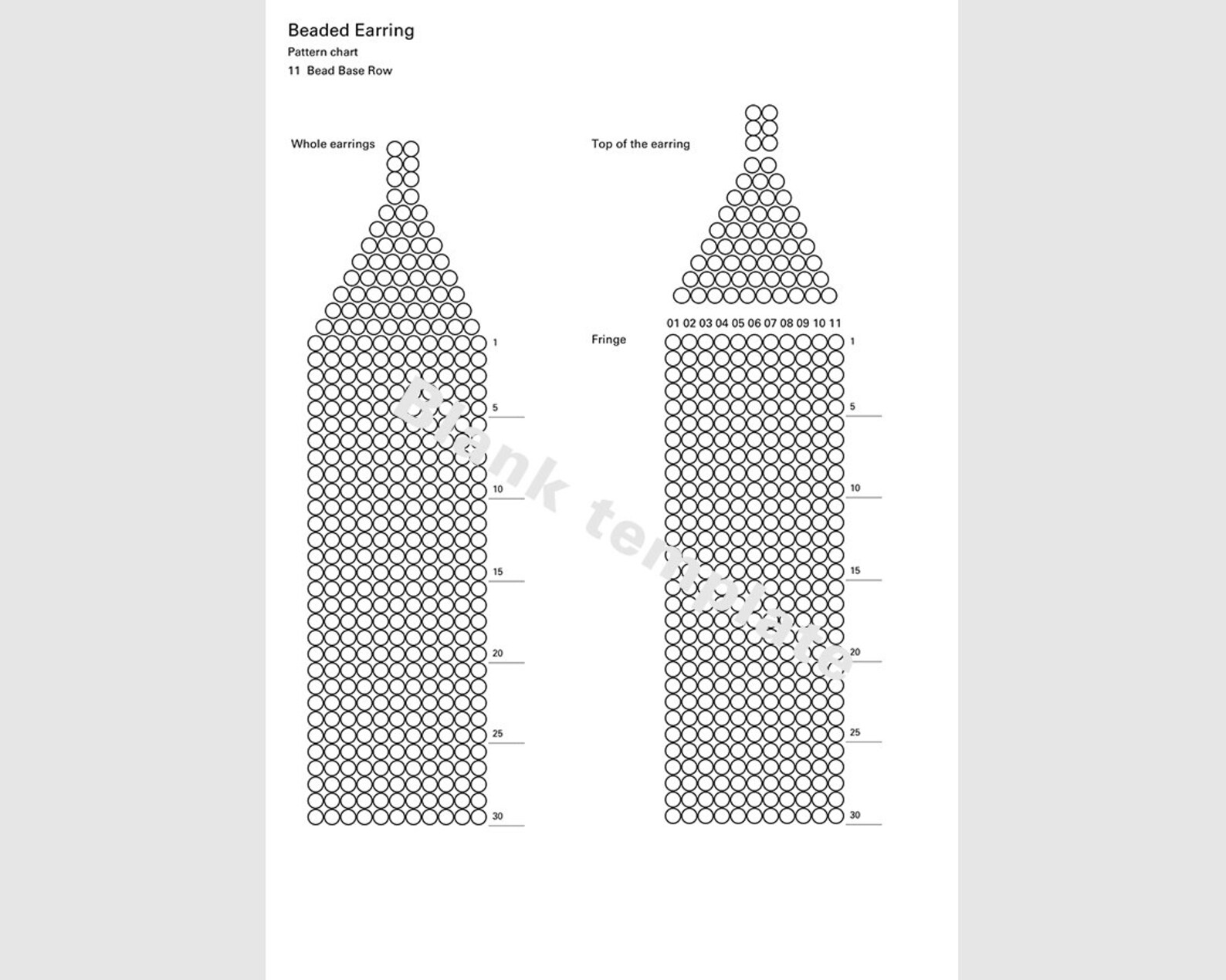 11 Bead Base Row Template / Nine Different Blank Templates for Beaded ...