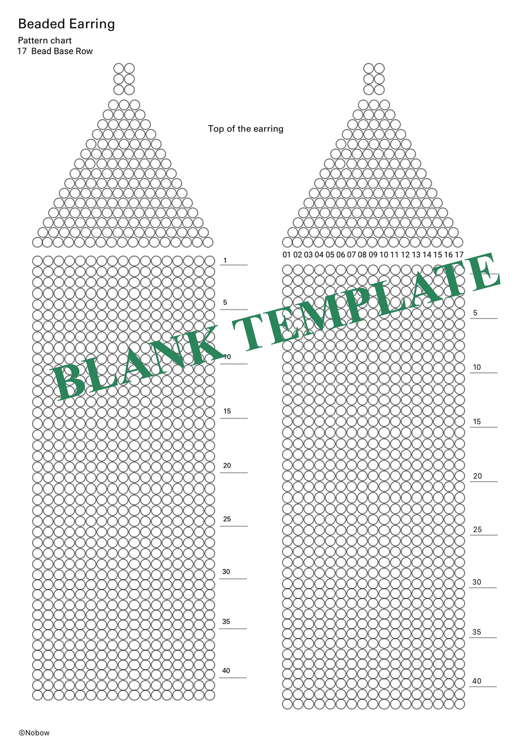 17 Bead Base Row Template / Ten Different Blank Templates for Beaded ...
