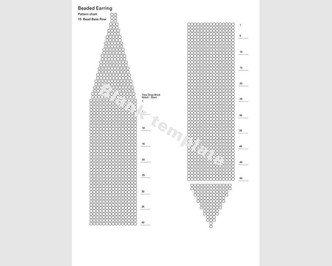 15 Bead Base Row Template / Nine Different Blank Templates for Beaded ...