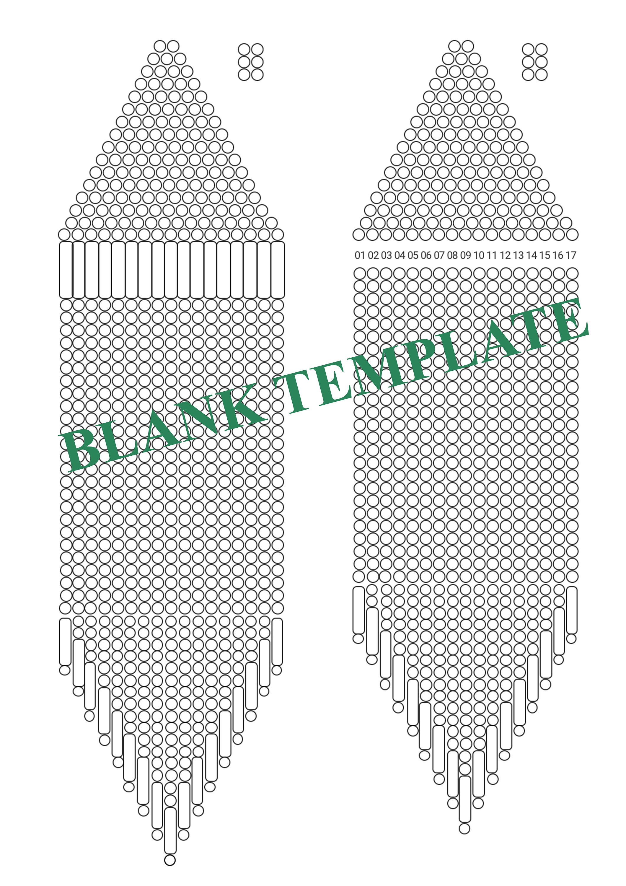17 Bead Base Row Template / Ten Different Blank Templates for Beaded ...