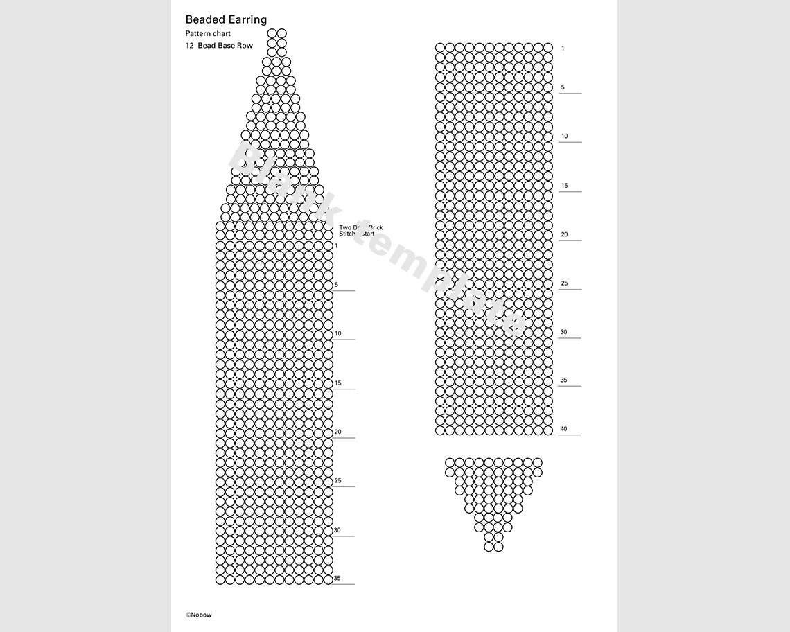12 Bead Base Row Template / Nine Different Blank Templates for Beaded ...