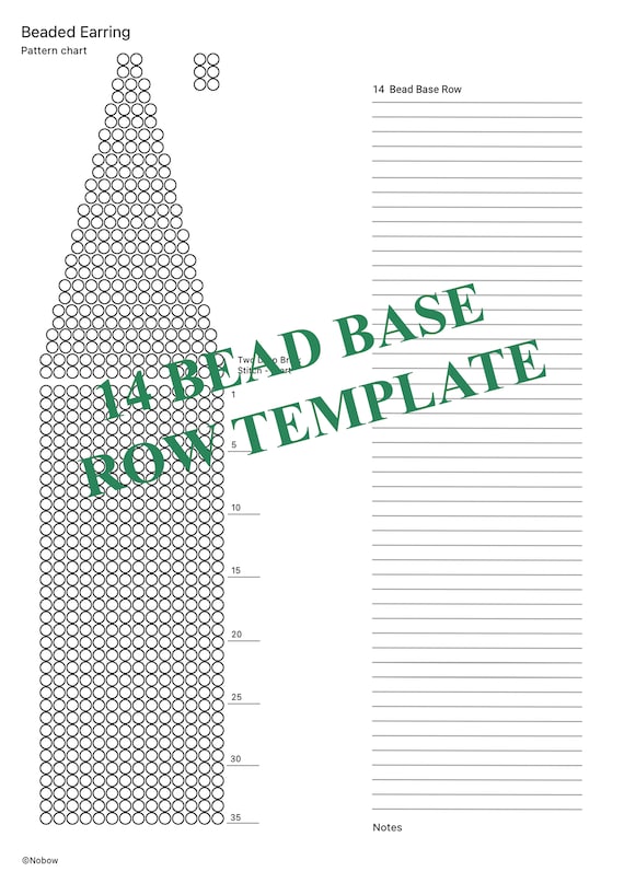 14 Bead Base Row Template / Nine Different Blank Templates for - Etsy