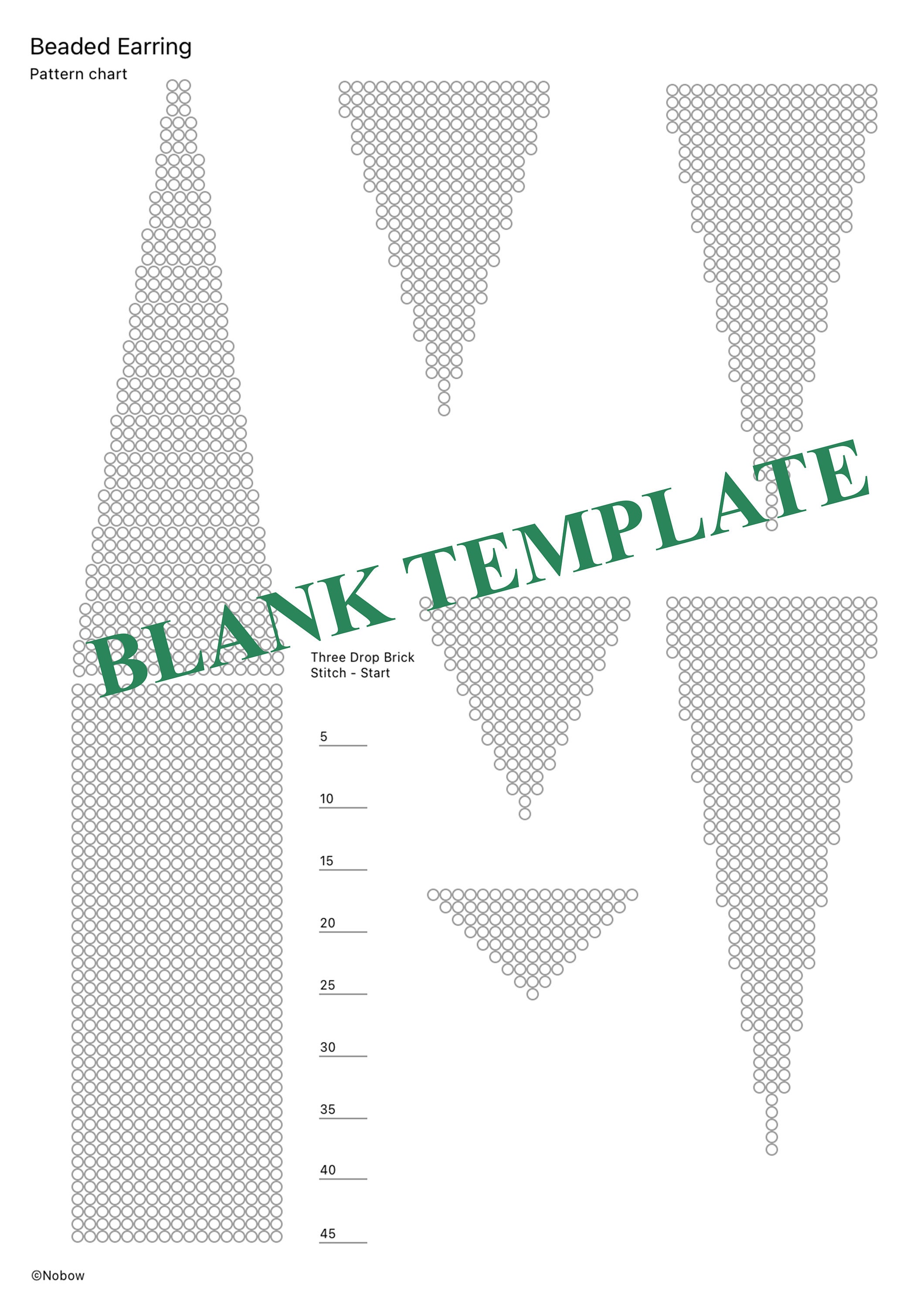 17 Bead Base Row Template / Ten Different Blank Templates for Beaded ...