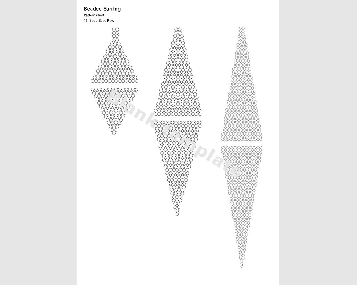 15 Bead Base Row Template / Nine Different Blank Templates for Beaded ...