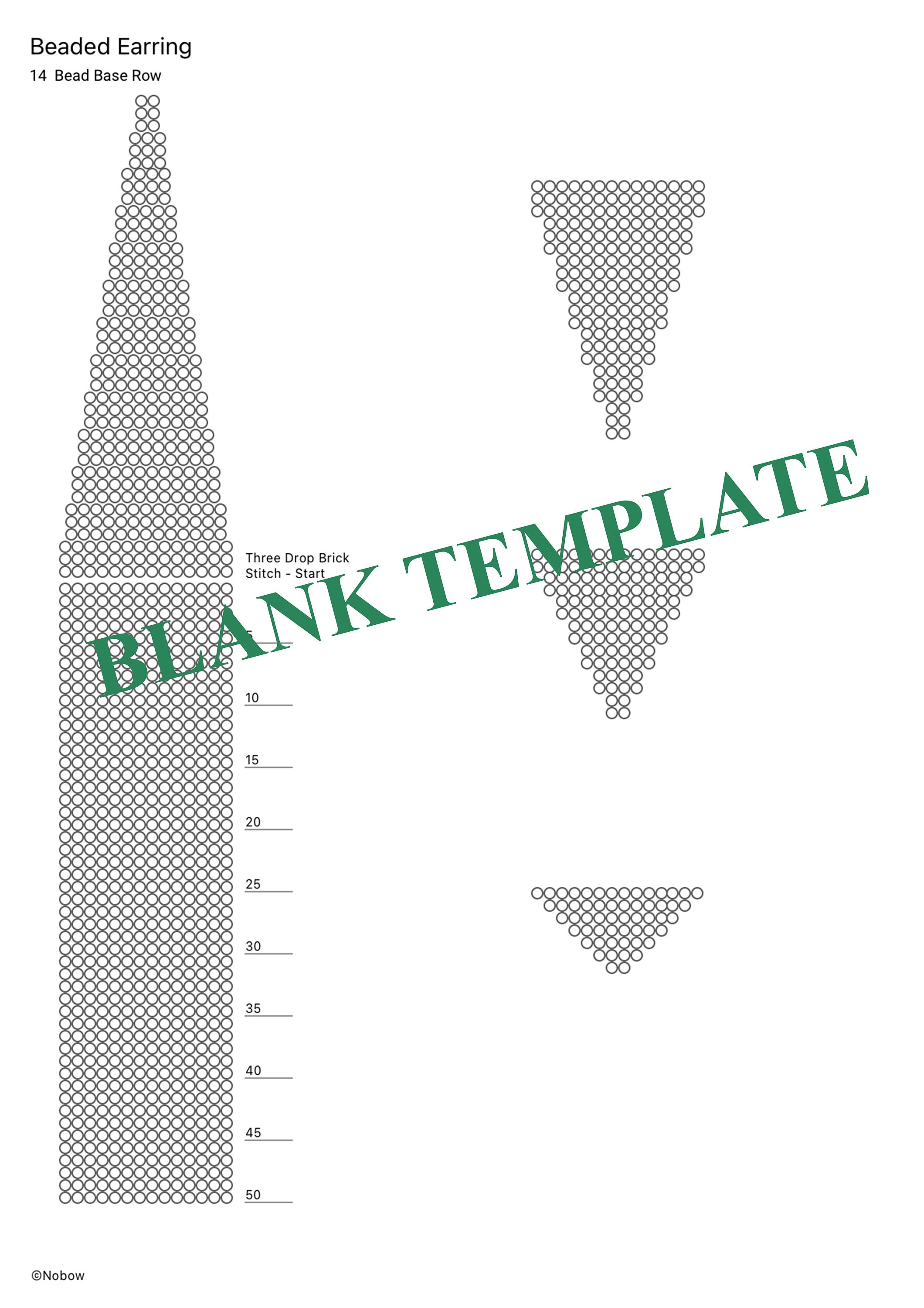 14 Bead Base Row Template / Nine Different Blank Templates for Beaded ...