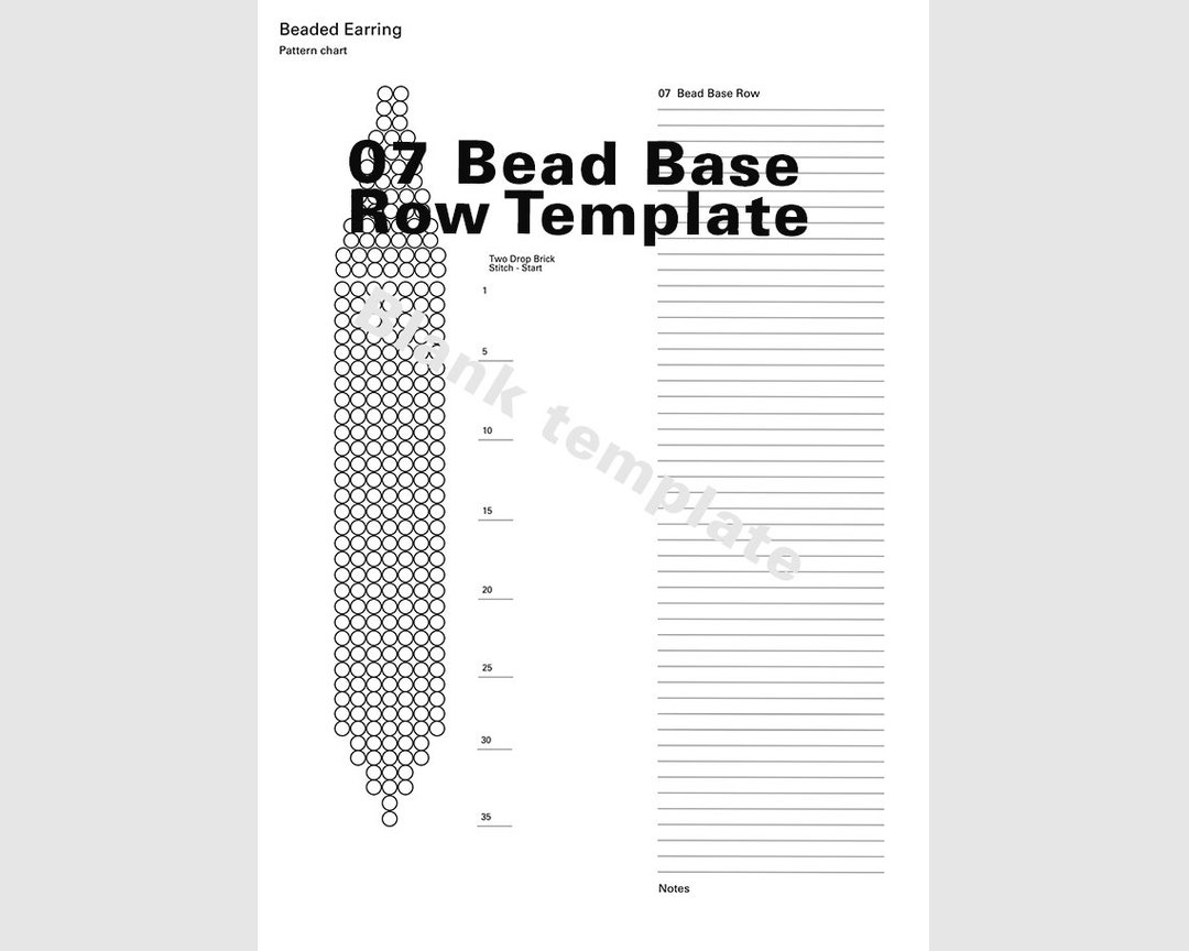 07 Bead Base Row Template / Nine Different Blank Templates for Beaded ...