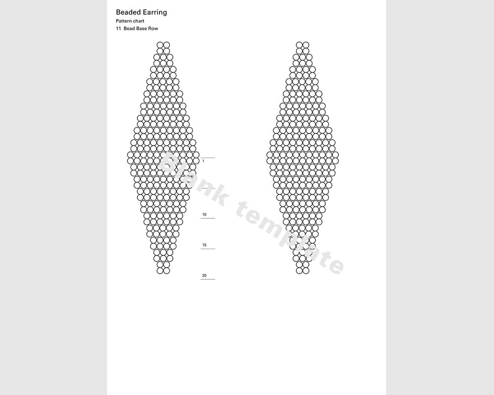 11 Bead Base Row Template / Nine Different Blank Templates for Beaded ...
