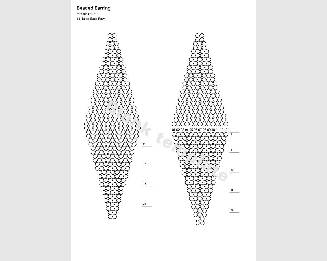 13 Bead Base Row Template / Nine Different Blank Templates for Beaded ...