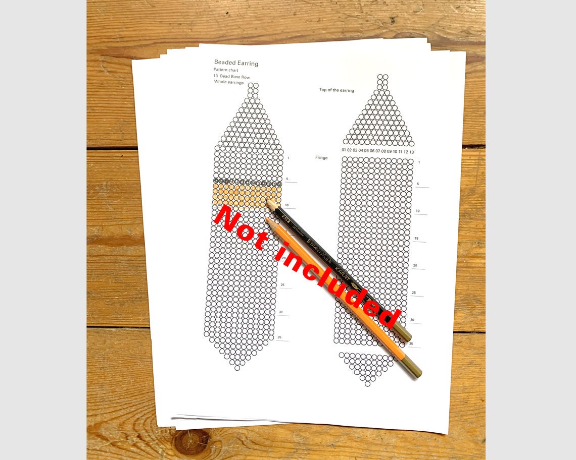 13 Bead Base Row Template / Nine Different Blank Templates for Beaded ...