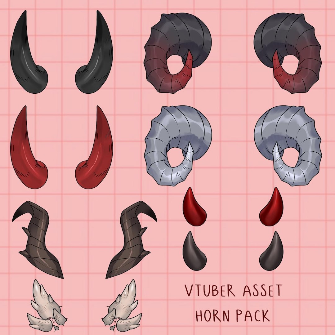 Vtuber Asset: Horn Pack | PNG | 8 Designs - Etsy