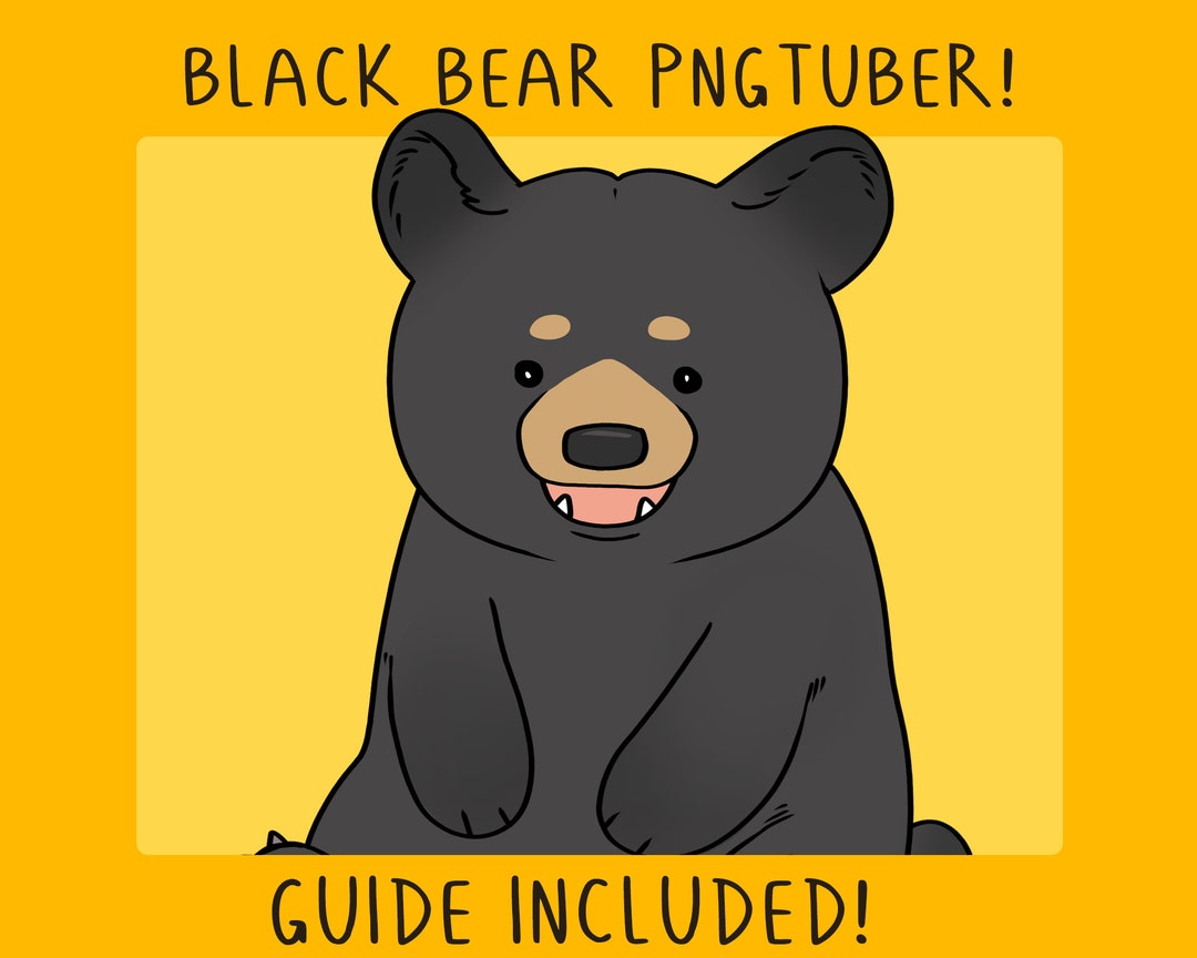 Pngtuber Model: Black Bear|| 5 Expressions | Livestreaming, Veadotube, Twitch, OBS, ETC! - Etsy