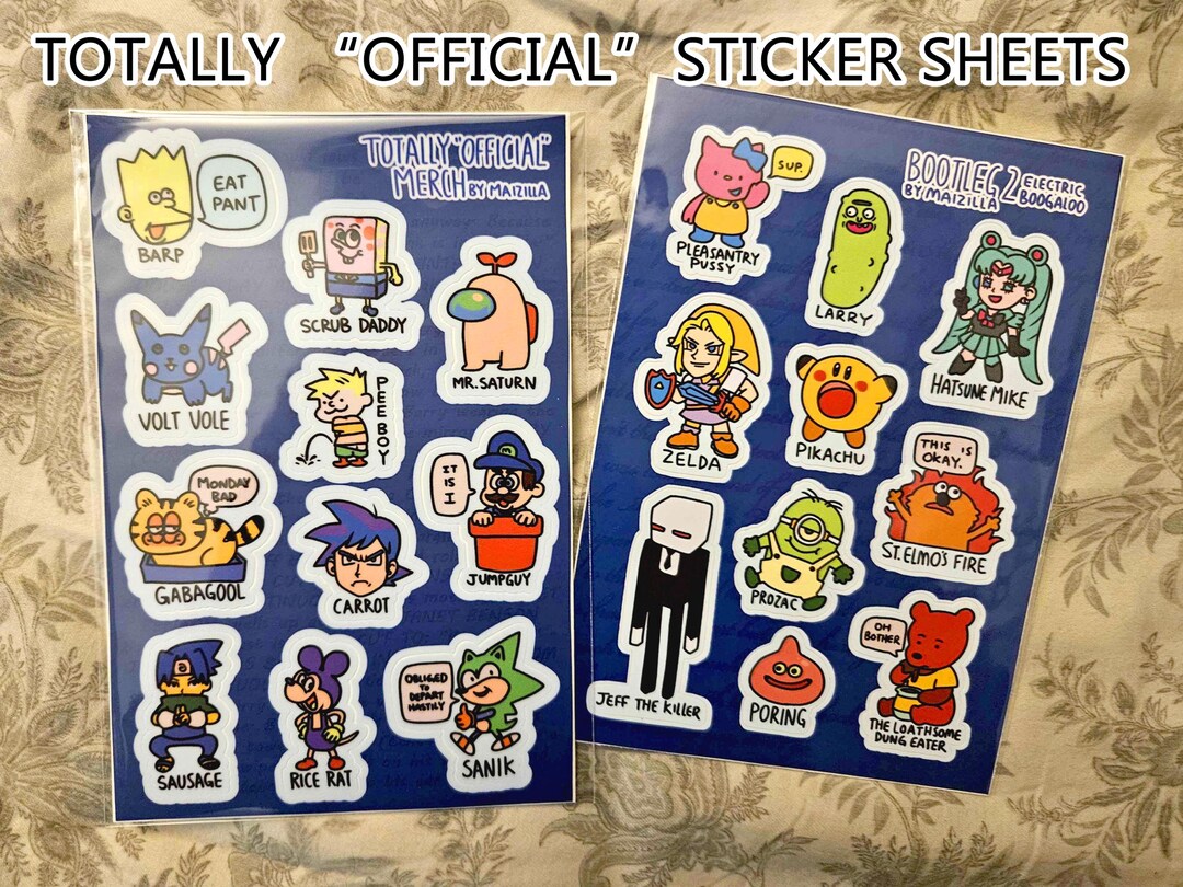 Totally Official Merch Sticker Sheet - Etsy