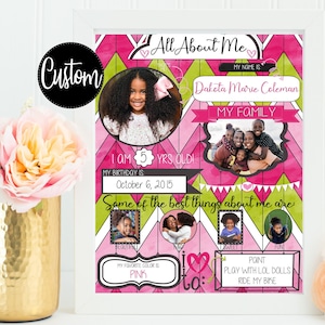 Custom ABOUT ME POSTER Designed Personalized by You-8x10 | Etsy