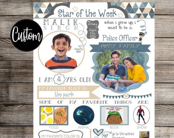 All About Me, Star Student, Student of the Week, Printable Poster ...