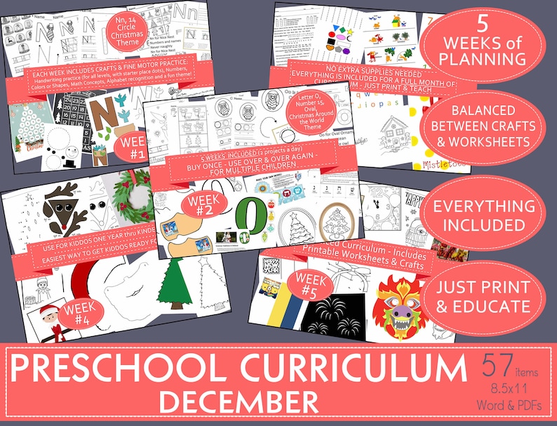 December Preschool Curriculum: Crafts, Worksheets, & Activities (PDF ...