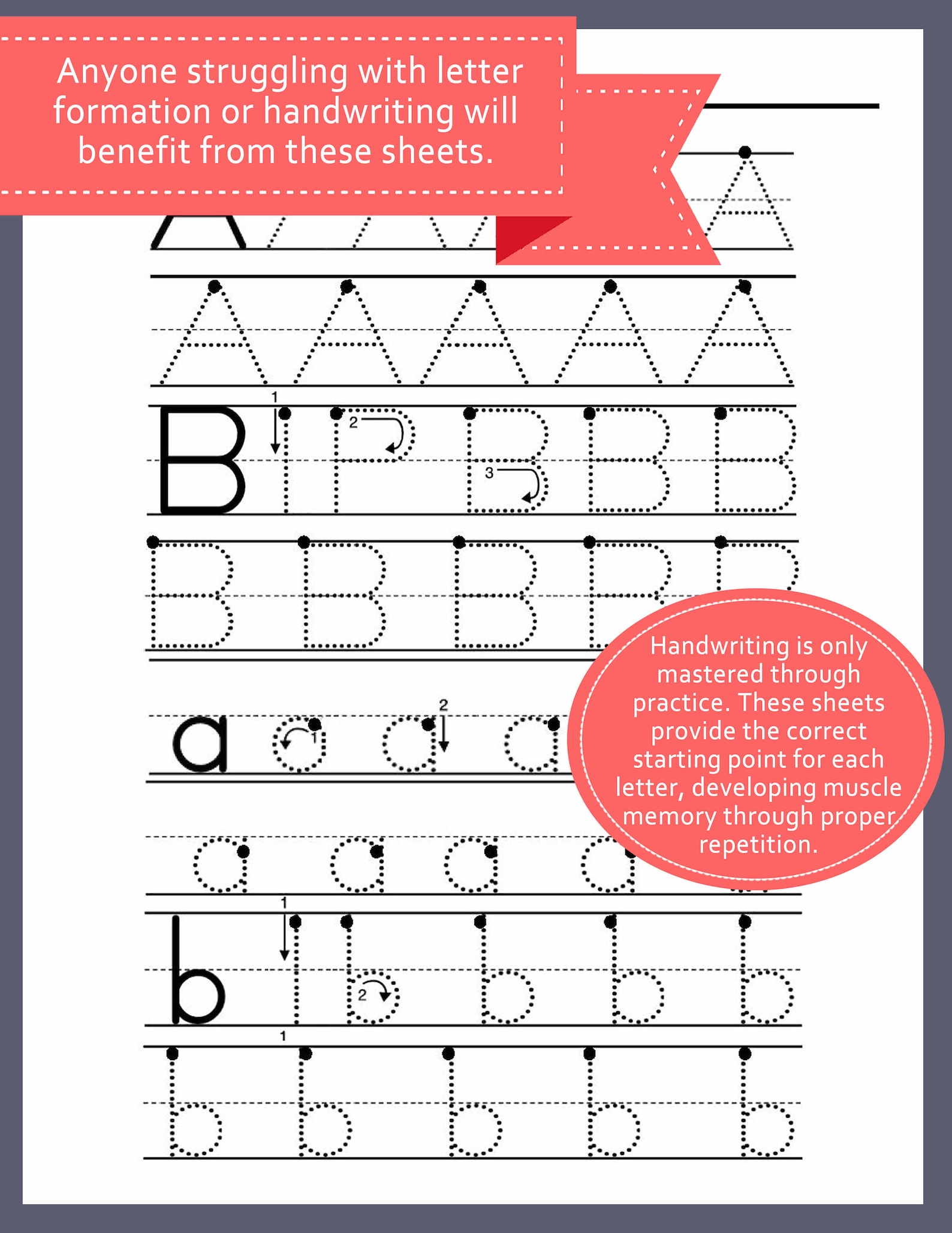 Preschool Handwriting/dot Tracing Alphabet Tracing Practice | Etsy