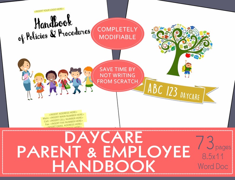 DAYCARE Employee AND Parent HANDBOOKS: for in Home Centers - Etsy