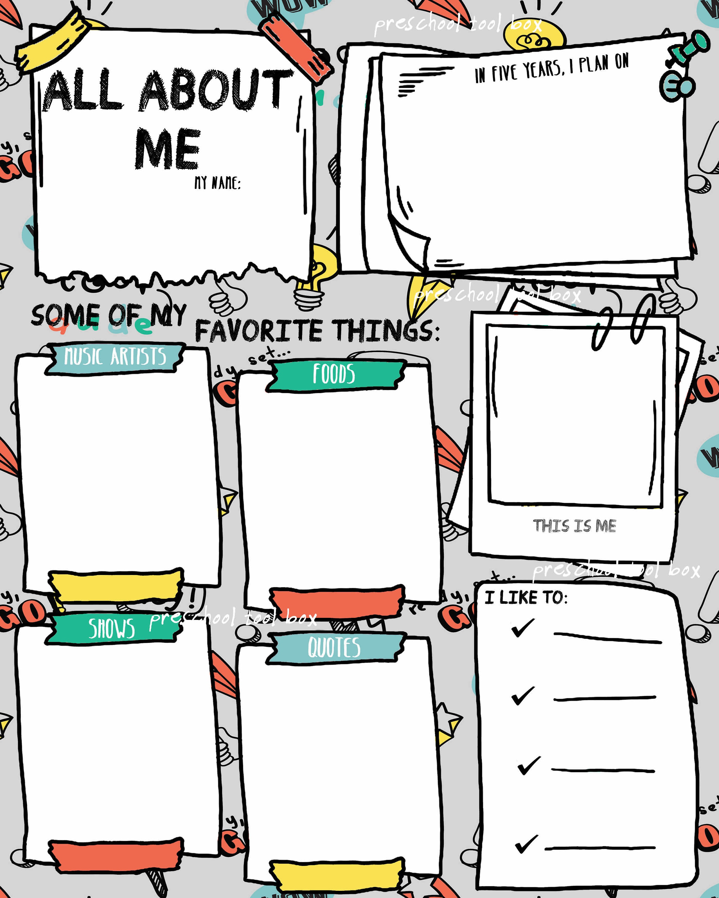 ALL ABOUT ME Tween/teen/adult Themed 8x10, 11x14, 16x20, 22x28 ...