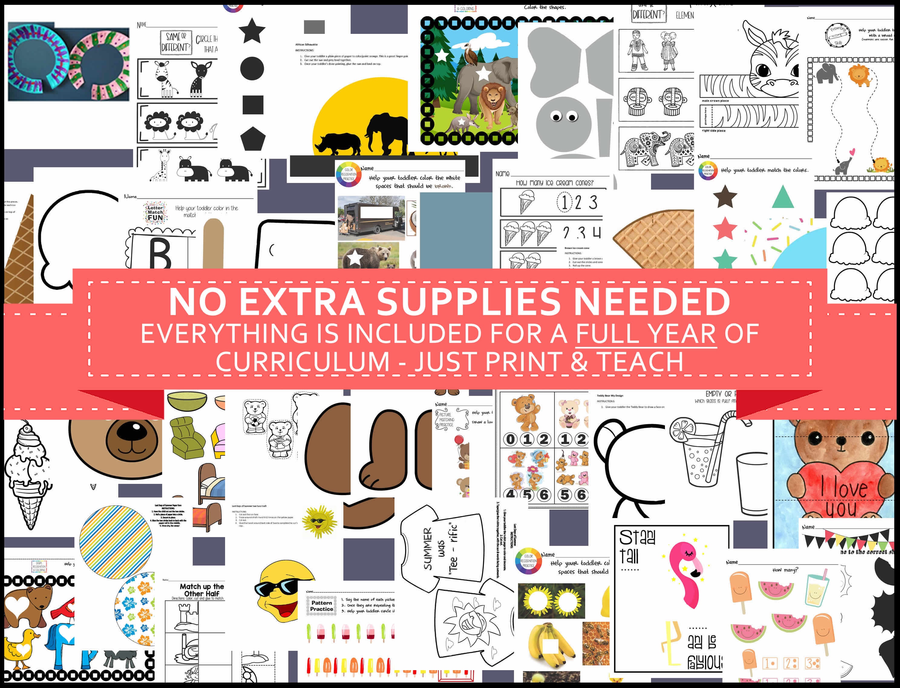 Toddler Curriculum: 52 Weeks of Crafts & Worksheets (digital Download ...