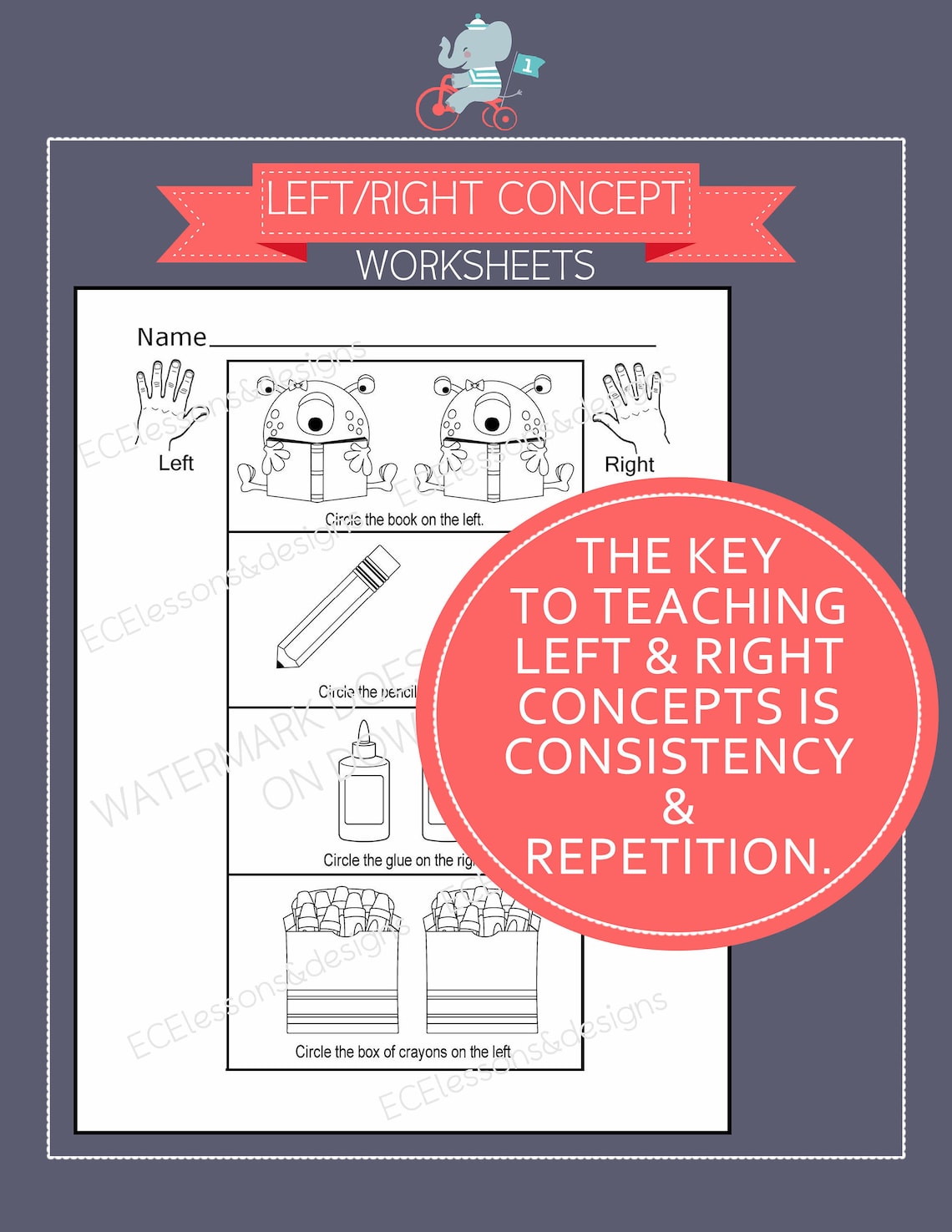 LEFT & RIGHT Concepts WORKSHEET preschool/ Daycare /child - Etsy UK
