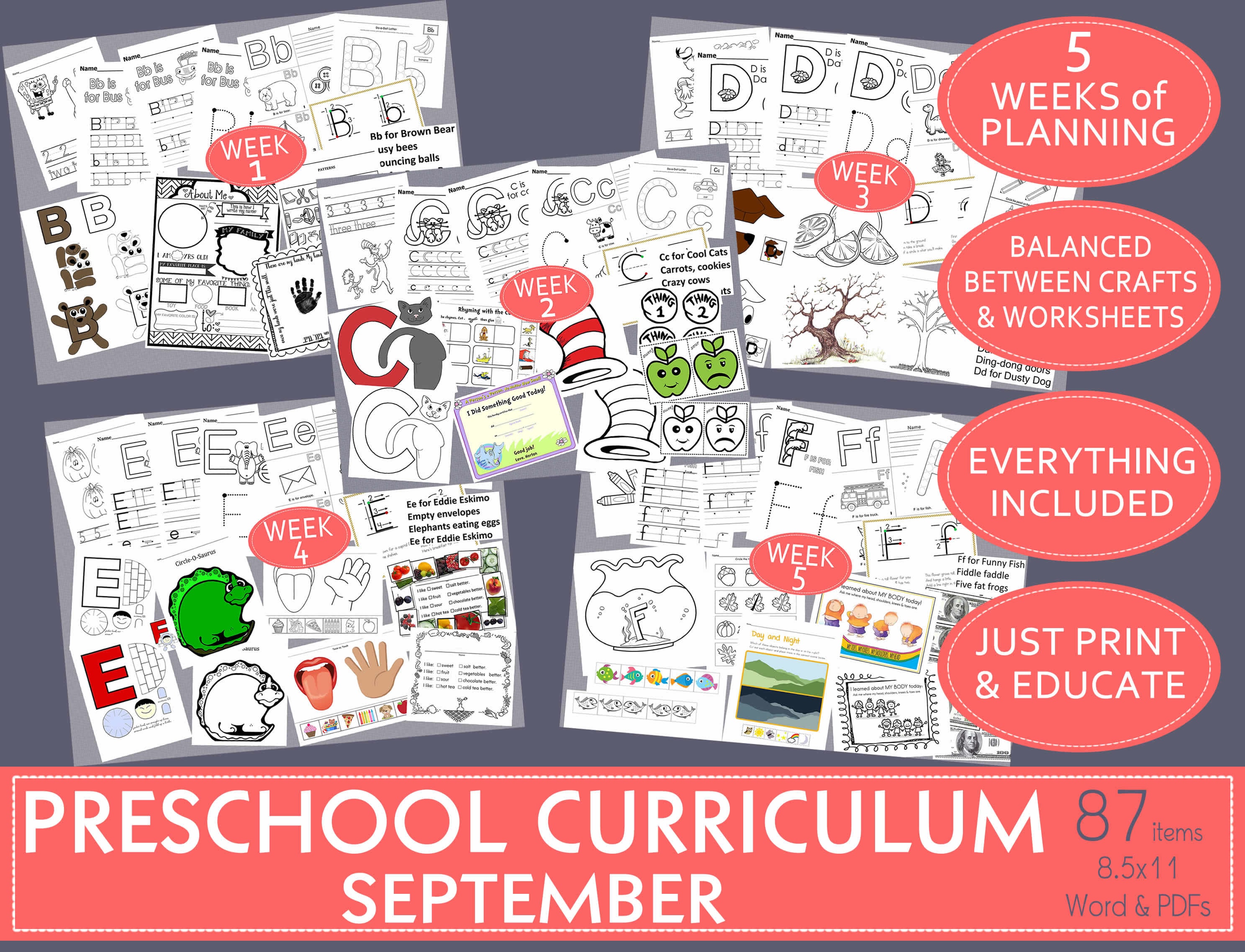 Preschool Monthly Curriculum