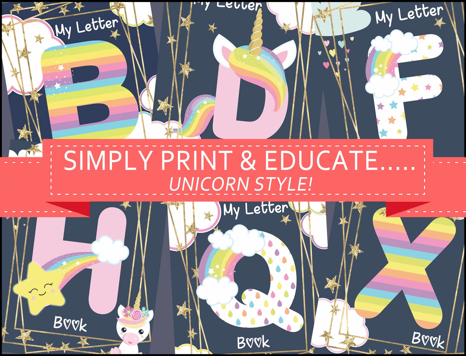 ALPHABET WORKBOOK Unicorn Themed 260 Pdf's of Conceptual - Etsy