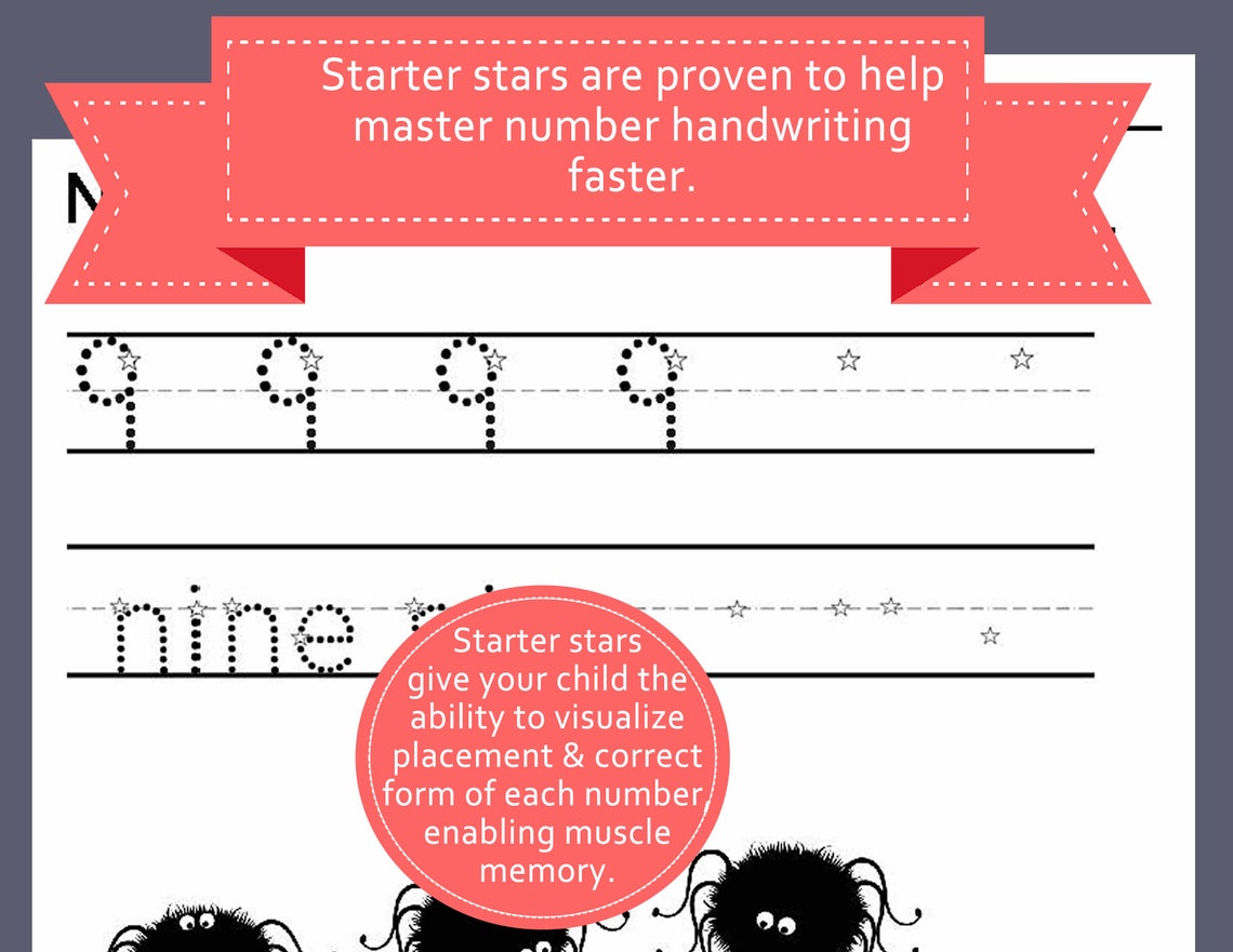 NUMBER HANDWRITING PRACTICE Worksheets: Prek & Kindergarten | Etsy