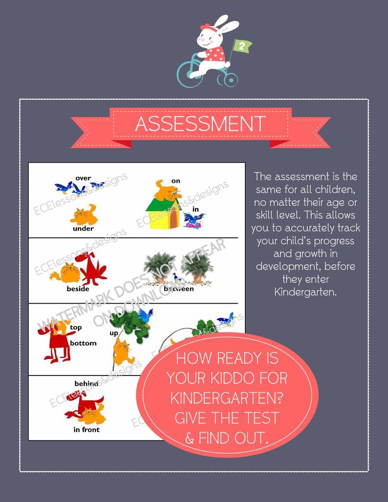 KINDERGARTEN READINESS ASSESSMENT For: Toddler Preschool - Etsy