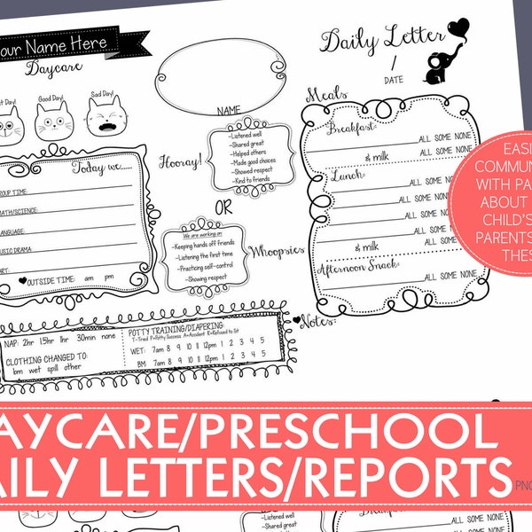 Toddler Daily Report - Etsy