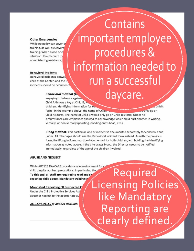 Editable DAYCARE EMPLOYEE HANDBOOK For In Home Centers Etsy editable-daycare-employee-handbook-for-in-home-centers-etsy