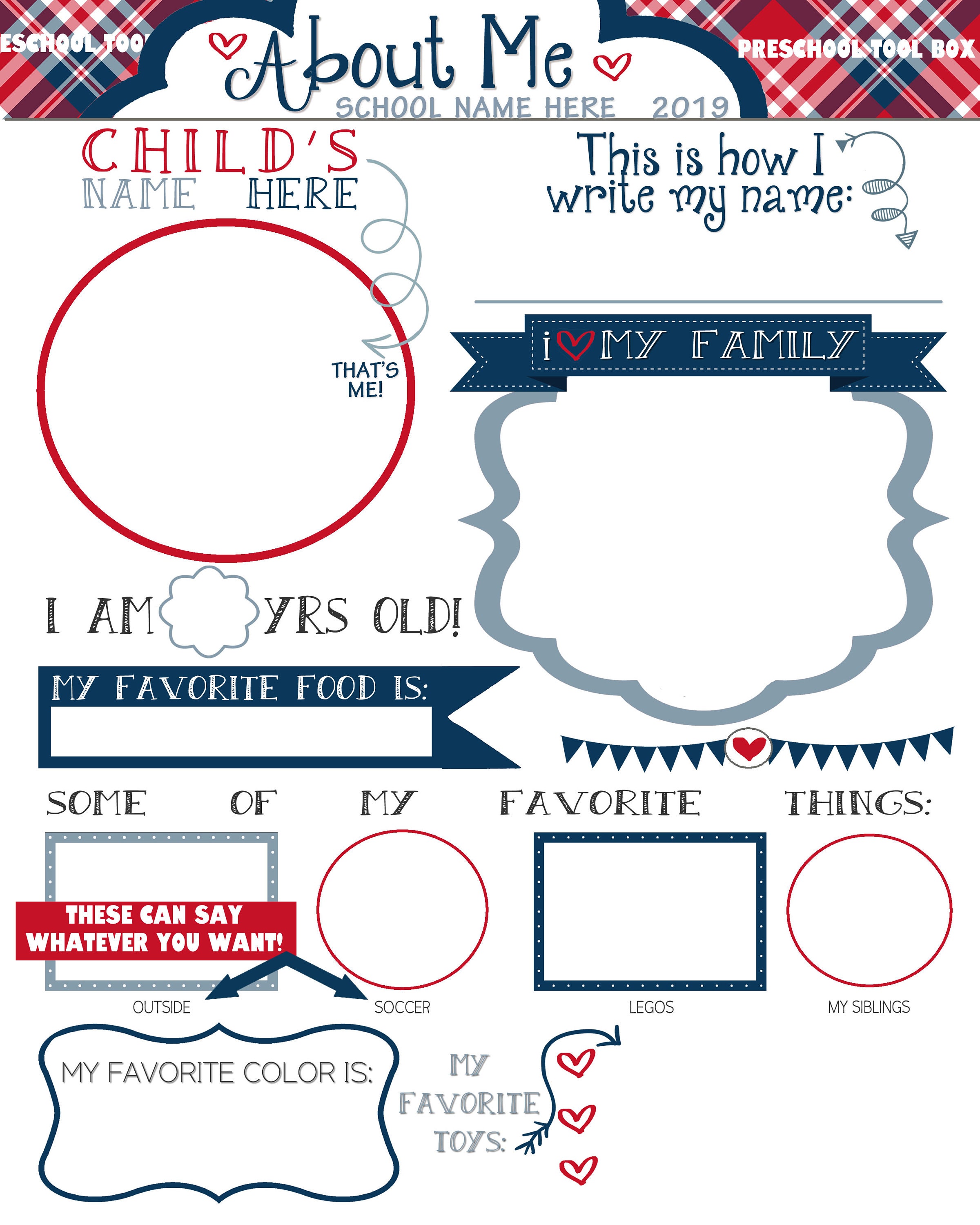 Custom About Me Poster: Personalized Student Gift (digital Download) - Etsy