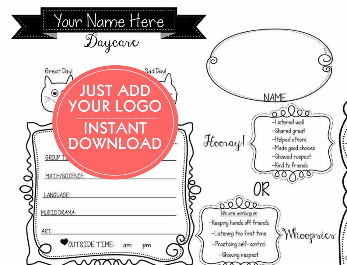DAILY LETTER/REPORT : Daycare / Preschool / Child Care / Early - Etsy