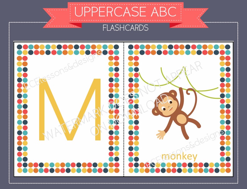 Printable ALPHABET FLASHCARDS ABC Flashcardsuppercasedouble - Etsy