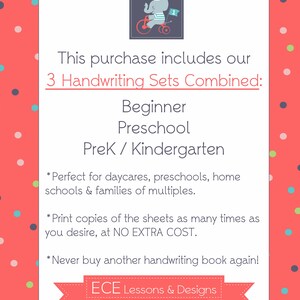 Handwriting Set Bundle; Beginner, Preschool, Prek Kindergarten Tracer ...