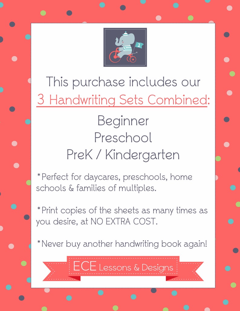 Handwriting Set Bundle Beginner Preschool Prek Kindergarten | Etsy