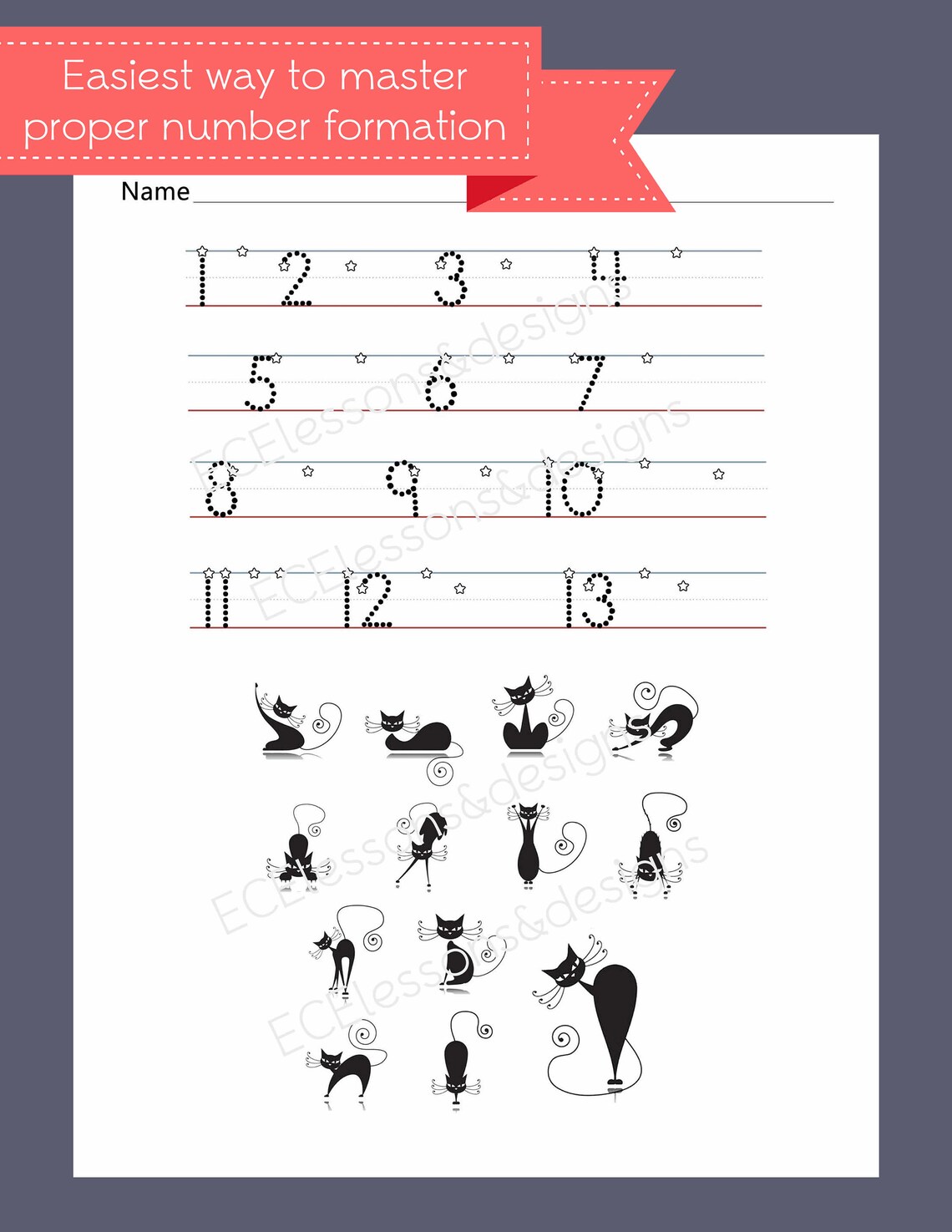 NUMBER HANDWRITING SET 1-26: Prek Kindergarten/numbers 1-26 - Etsy