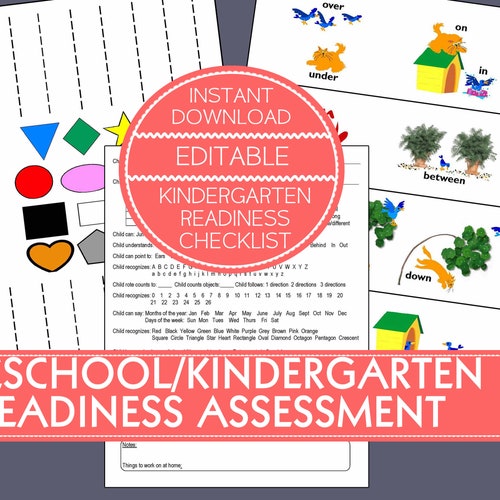 KINDERGARTEN READINESS ASSESSMENT For: Toddler Preschool - Etsy