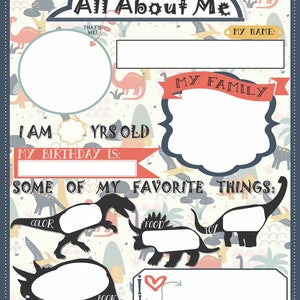 Custom ALL ABOUT ME Poster Modern Personalized Sign, Printable in 8x10 ...