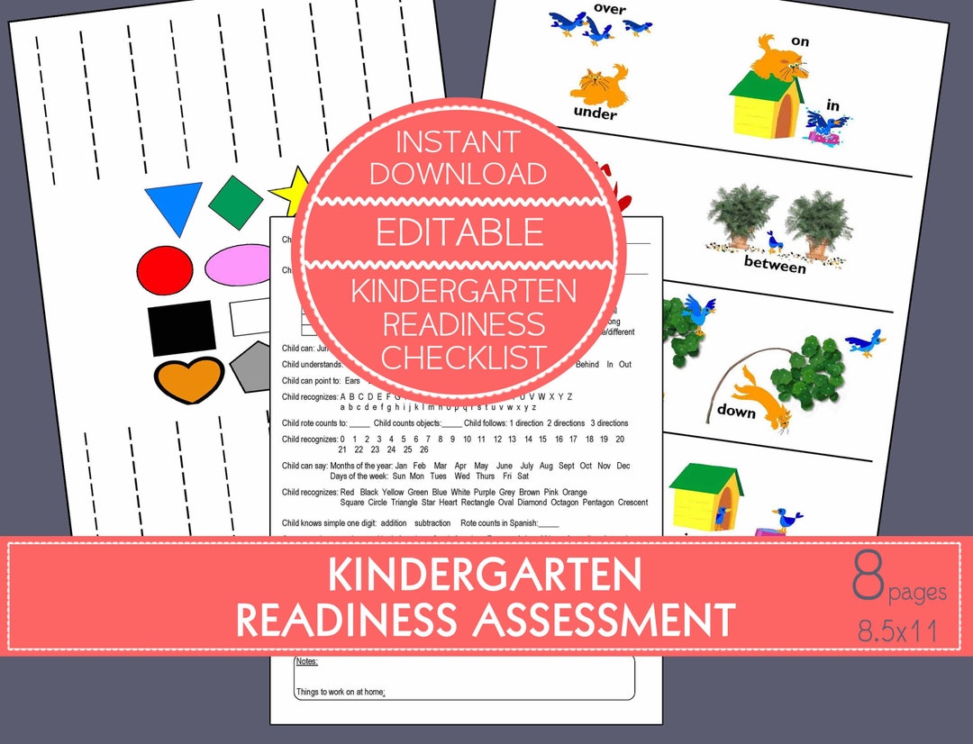KINDERGARTEN READINESS ASSESSMENT For: Toddler, Preschool, Prek ...