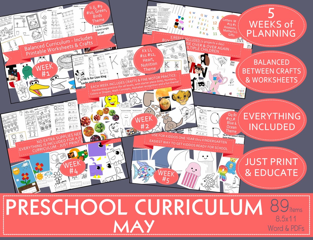 May Preschool Curriculum: 89 Activities, Crafts, Worksheets (PDF ...