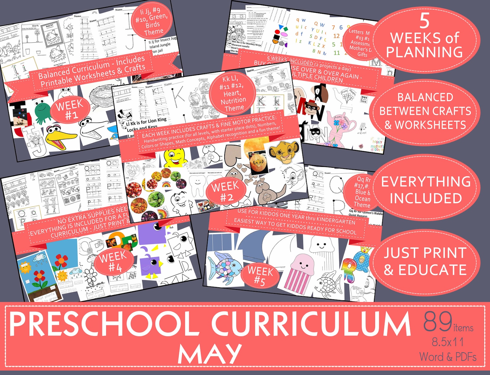 BALANCED PRESCHOOL CURRICULUM May Activities: a Month of | Etsy