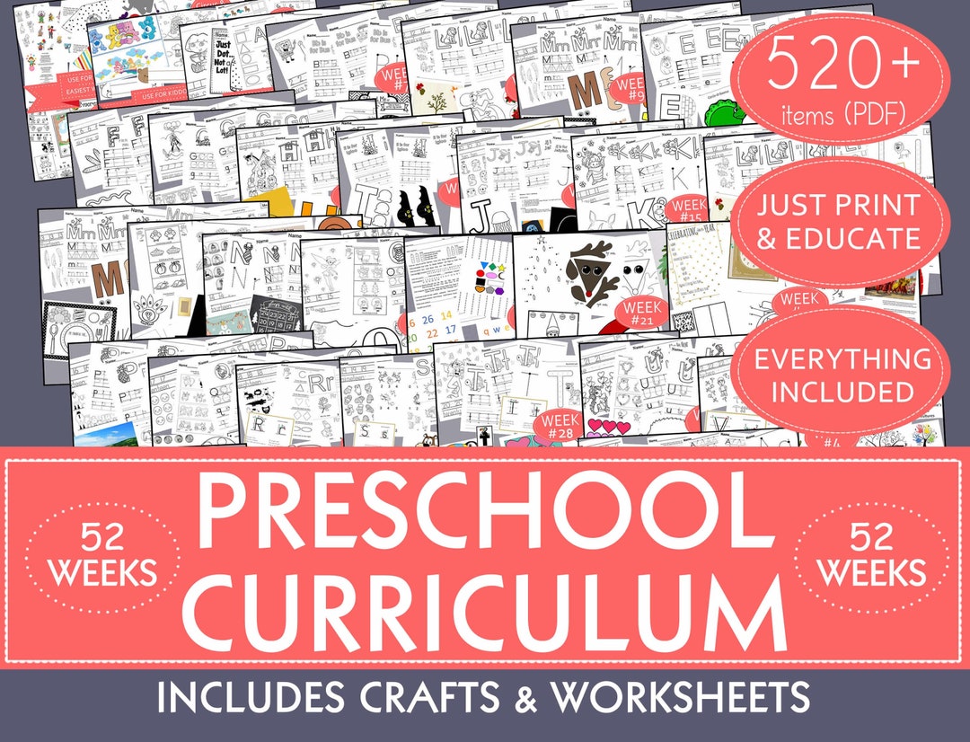 Preschool Curriculum: Full Year, 52 Weeks of Learning (PDF) - Etsy