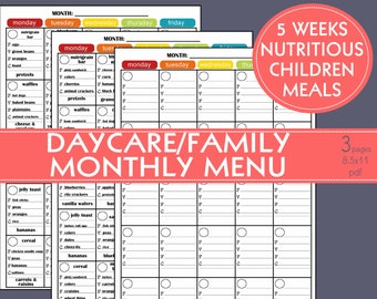 Meal Rotation Template - Etsy