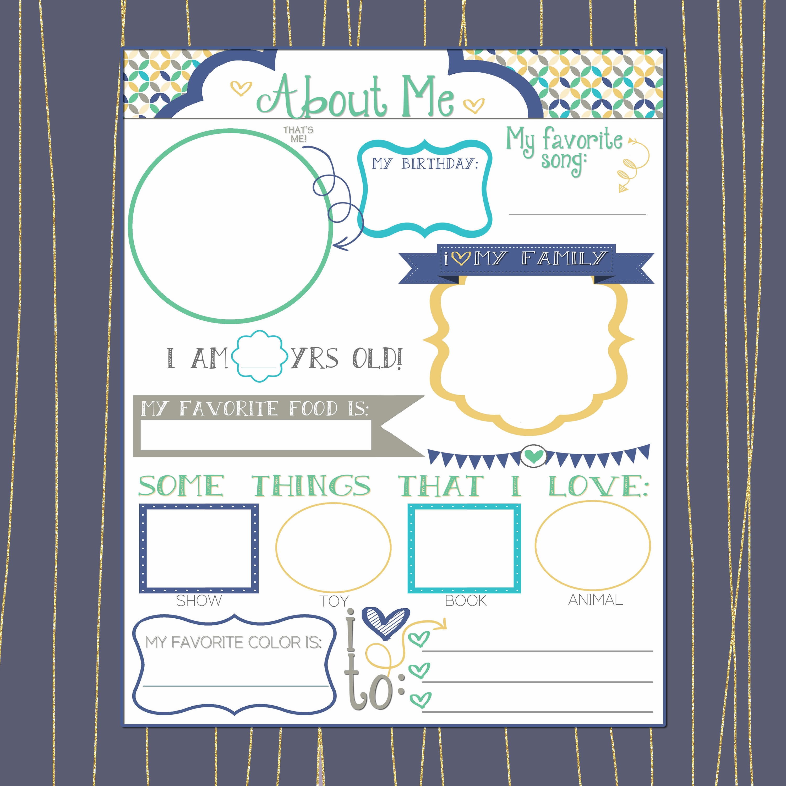 All About Me Preschool Poster