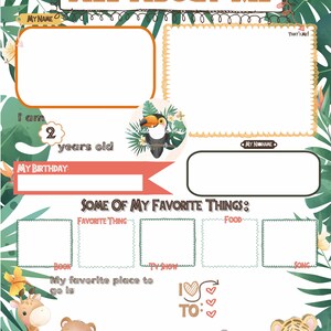 Custom ALL ABOUT ME Safari Themed Poster: 8x10, 11x14, 16x20, 11x28 ...